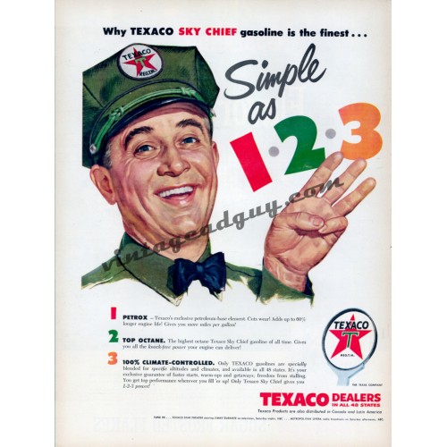 Texaco Sky Chief Gasoline, 1956 Ad